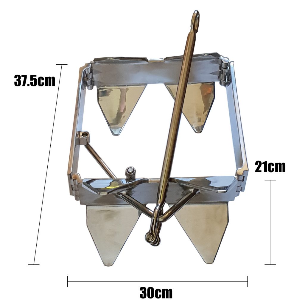 9.2kg Polished Stainless Steel Slide Anchor Box Anchor Suits Boats up ...