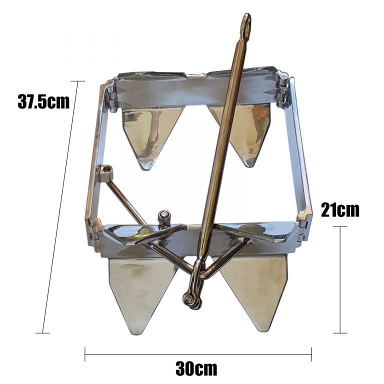 9.2kg Polished Stainless Steel Slide Anchor Box Anchor Suits Boats up ...
